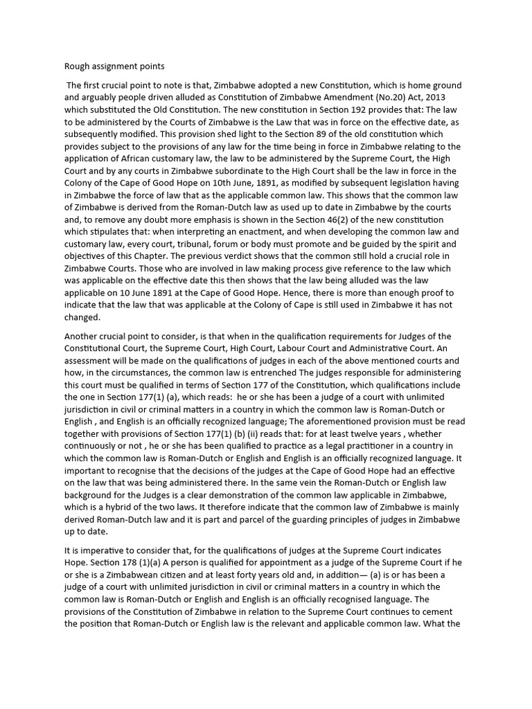 Rough assignment points | PDF | Common Law | English Law