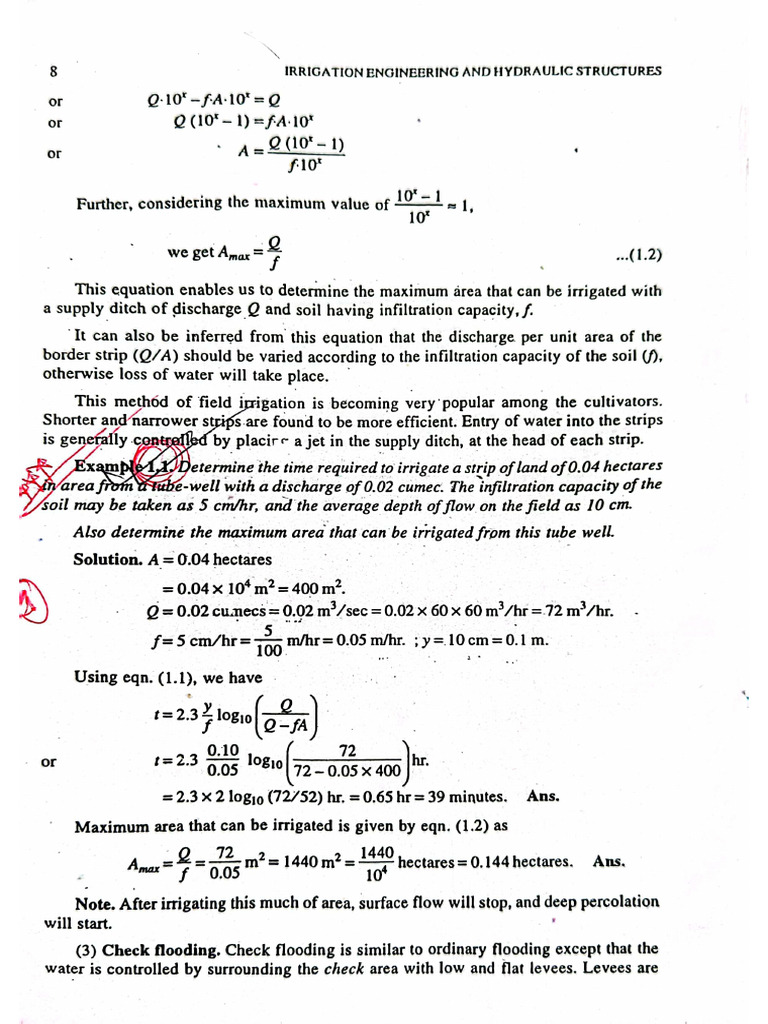 Irrigation Chapter 2 (Math) - 1 | PDF