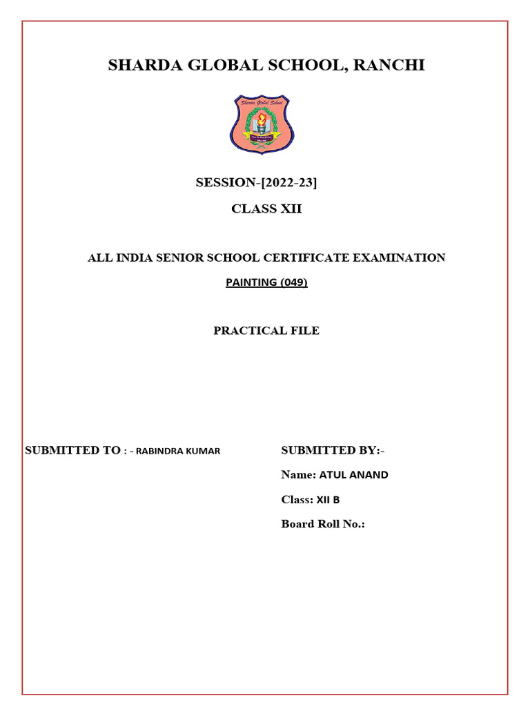 Painting Practical File - Class XII | PDF