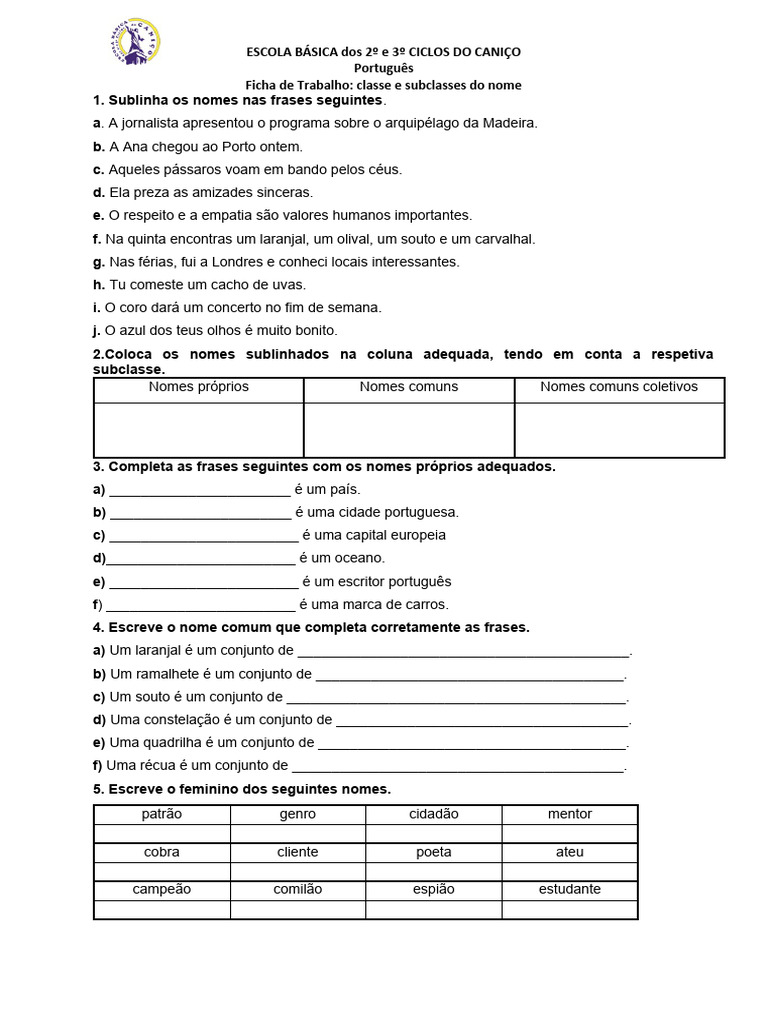 Classe e Subclasses Do Nome | PDF