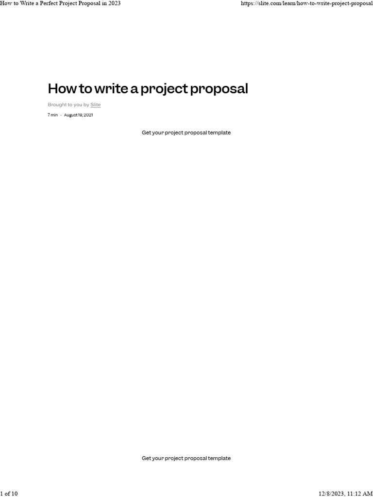 How to Write a Perfect Project Proposal in 2023 | PDF | Request For ... How to Write a Perfect Project Proposal in 2023 | PDF | Request For ...