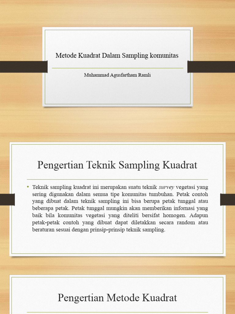 Metode Kuadrat Acak Dalam Sampling komunitas | PDF