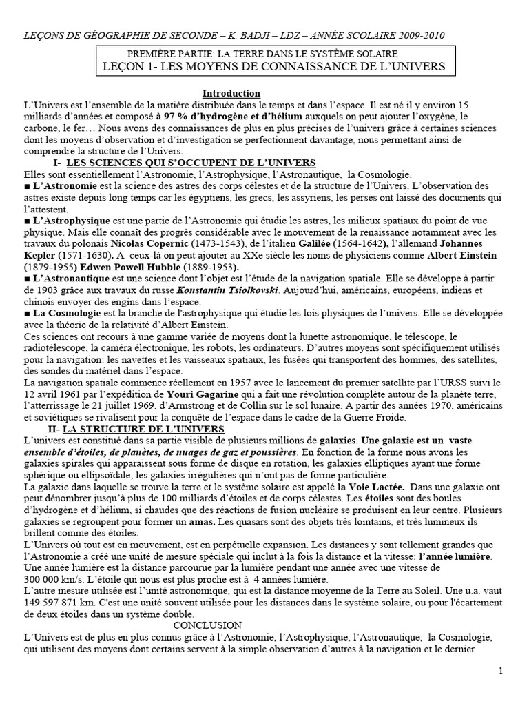 Cours de Geo de Seconde | PDF