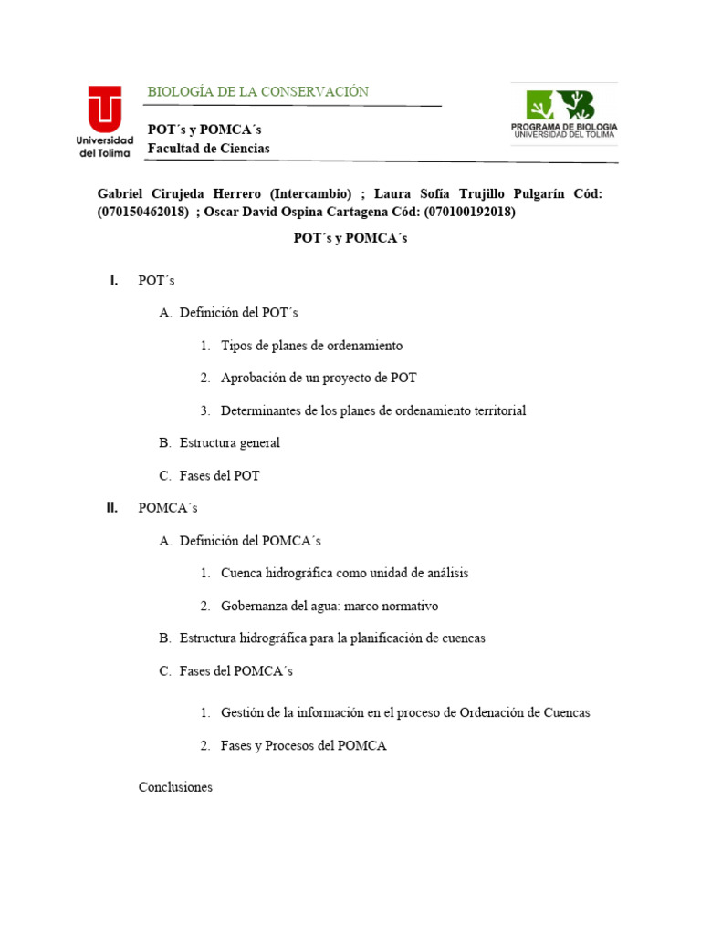 POT y POMCA: Guía de Ordenación Territorial | PDF | Planificación