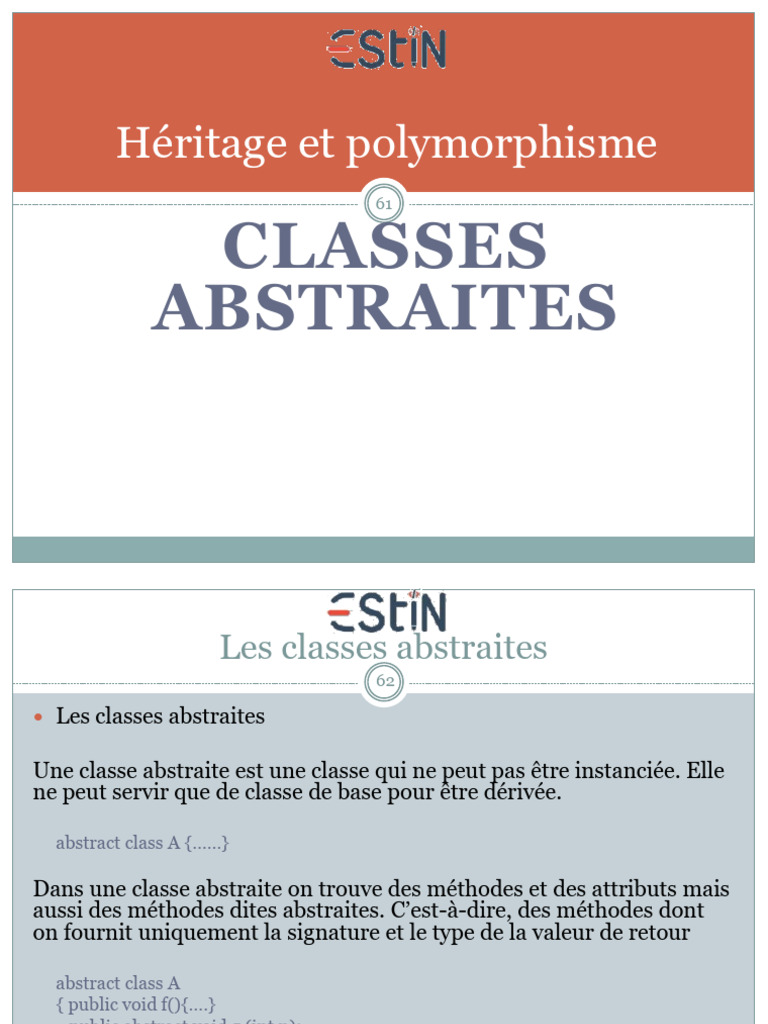 5-Classes Abstraites Et Interfaces | PDF | Classe (informatique ...