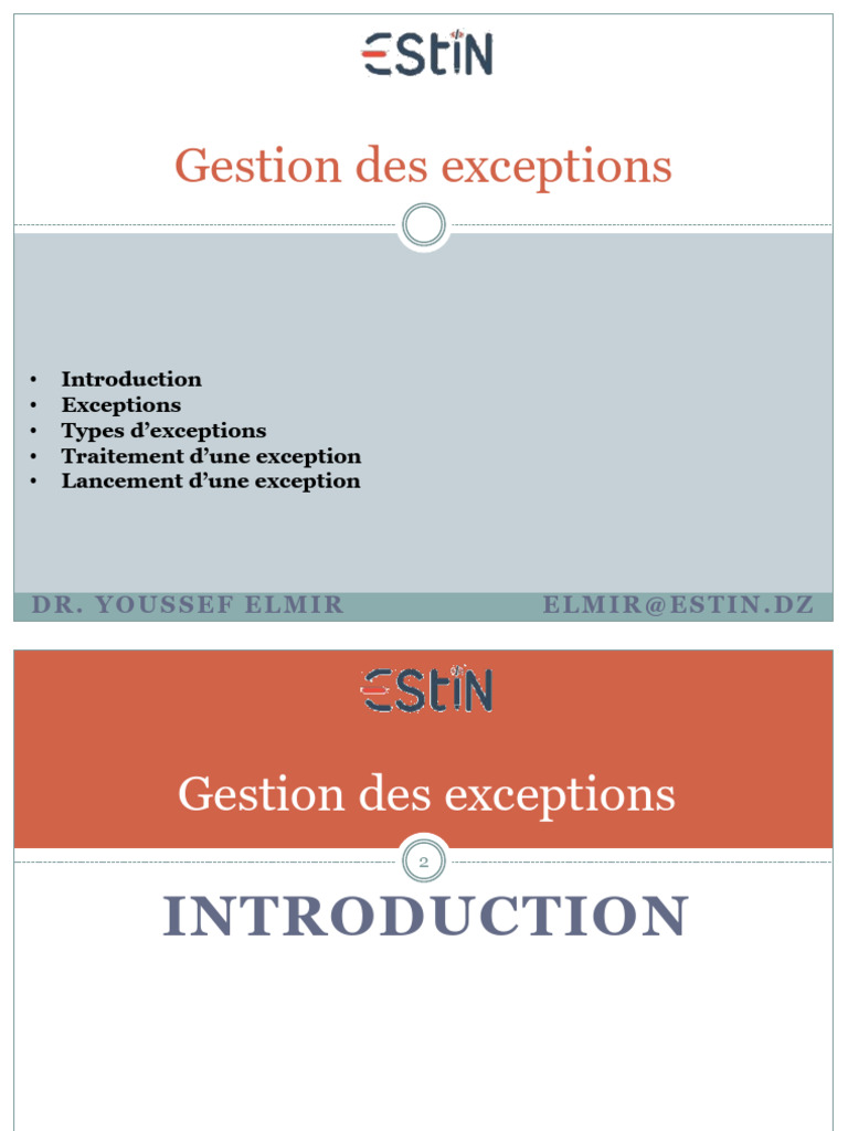 Gestion Des Exceptions | PDF | Programme informatique | Programmation