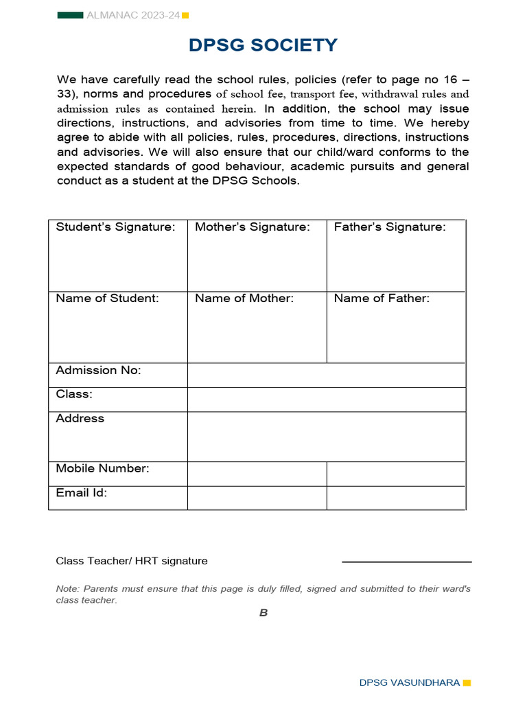 Four Documents of DPSGV E-ALMANAC 2023-24 | PDF