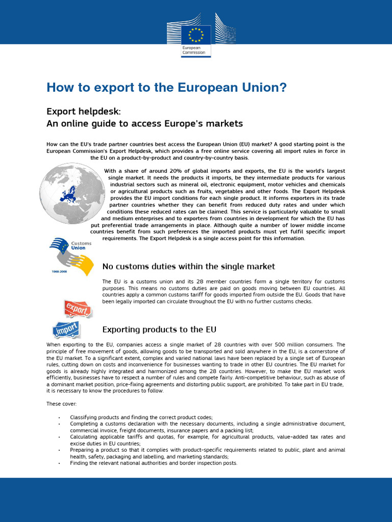 How To Export To The European Union? | PDF | Customs | European Union