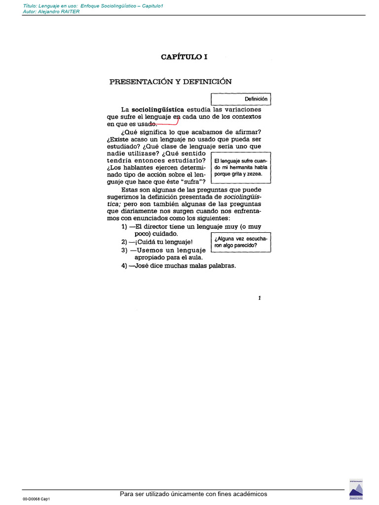 Raiter Lenguaje en Uso | PDF | Sociolingüística | Science