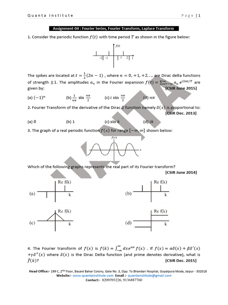 Laplace Transform and Fourier Transform | PDF | Teaching Methods & Materials