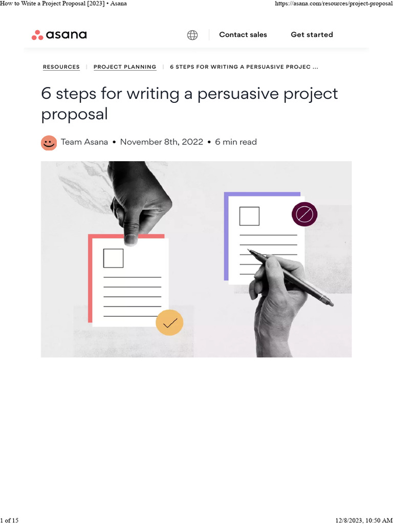 How To Write A Project Proposal (2023) - Asana | PDF | Request For ...
