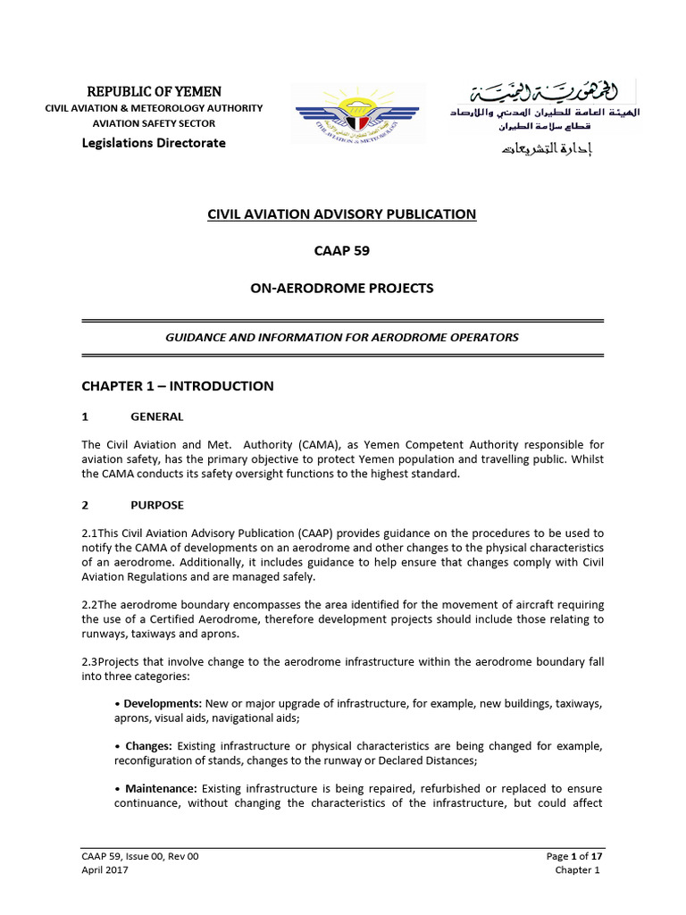 CAAP 59 - On Aerodrome Projects | PDF | Airport | Safety