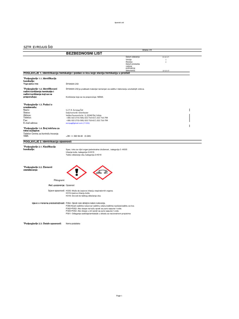 SDS Španski Zid | PDF