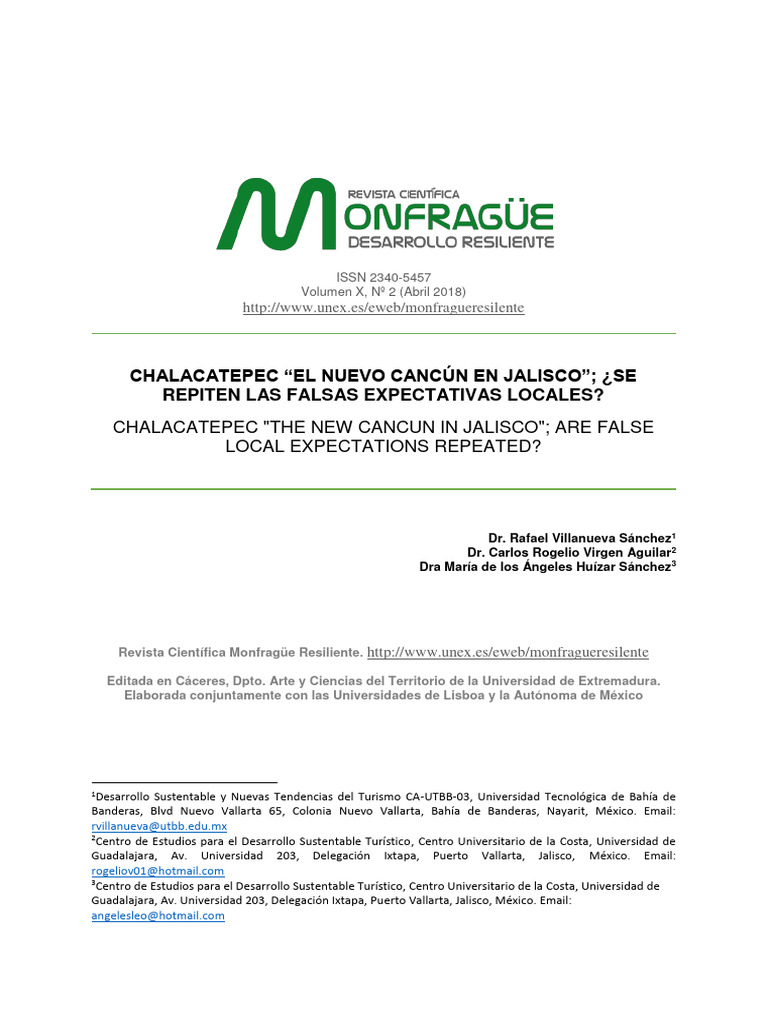 Chalacatepec: Turismo y Expectativas | PDF | Turismo | Teoría de la ...