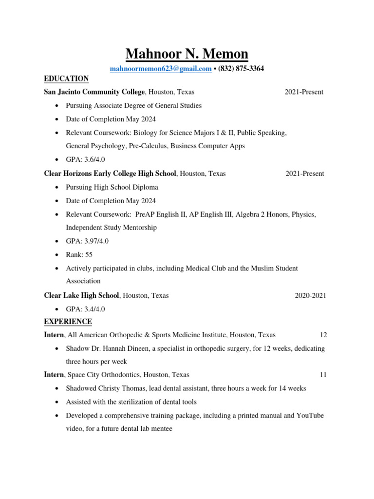 ISM Academic Resume | PDF