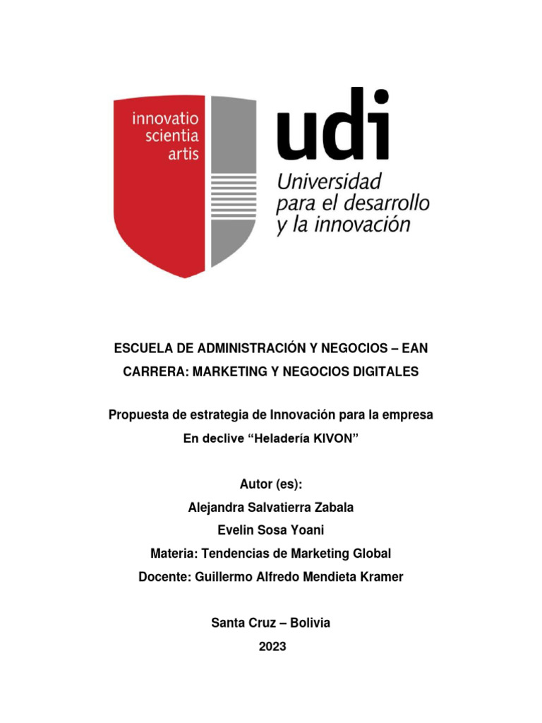 Propuesta de Estratégia de Marketing para La UDI | PDF | Análisis FODA ...