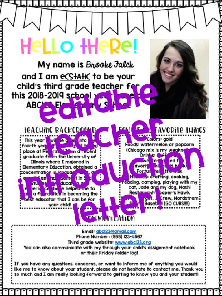 Teacher Intro Letter | PDF
