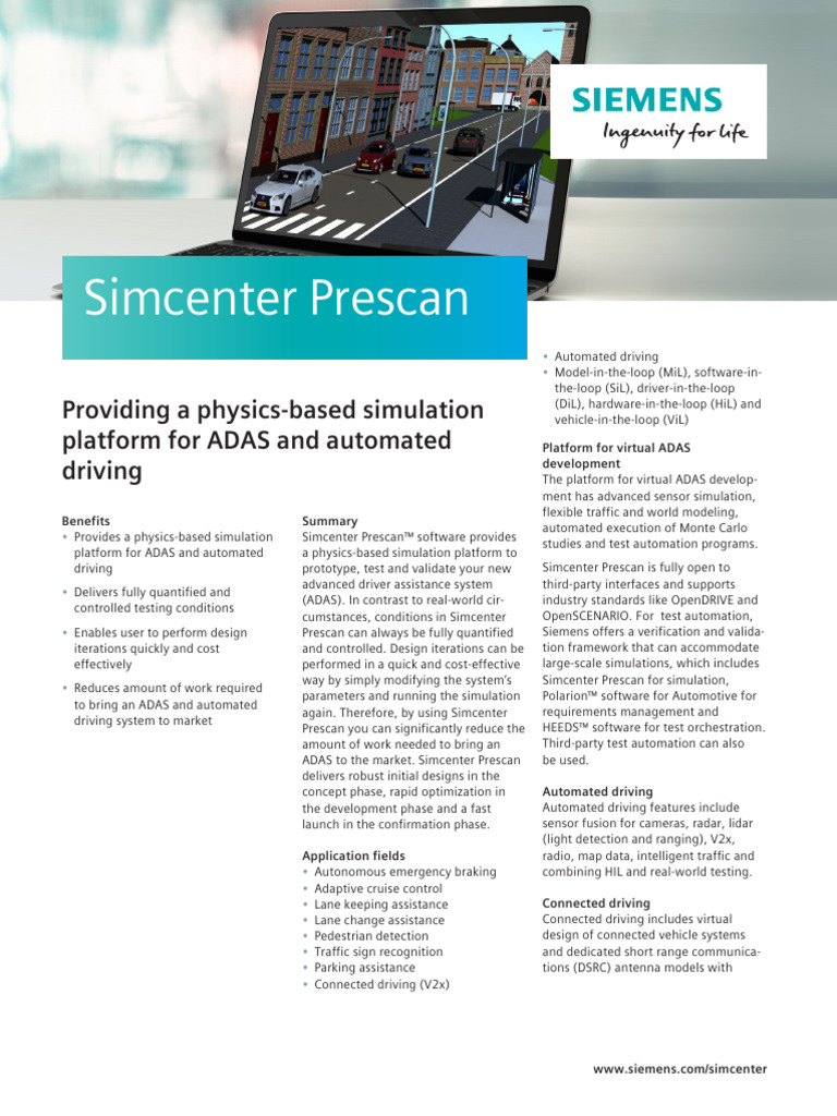 Siemens PLM Simcenter PreScan Fs - tcm27-70172 | PDF