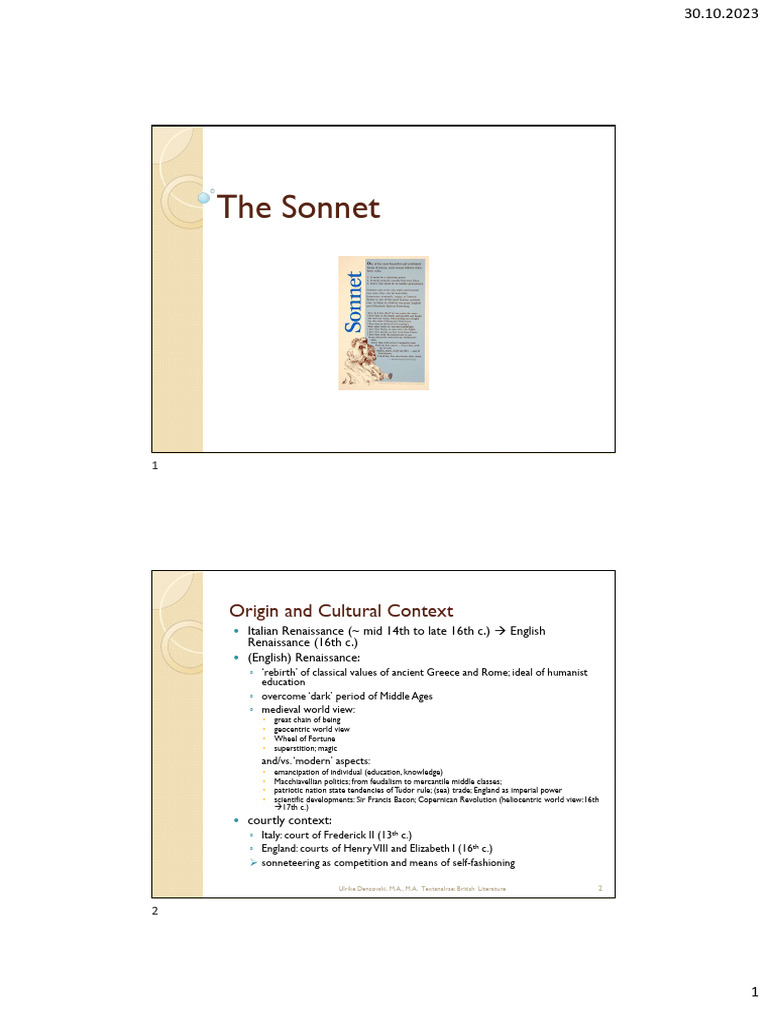 The Sonnet | PDF