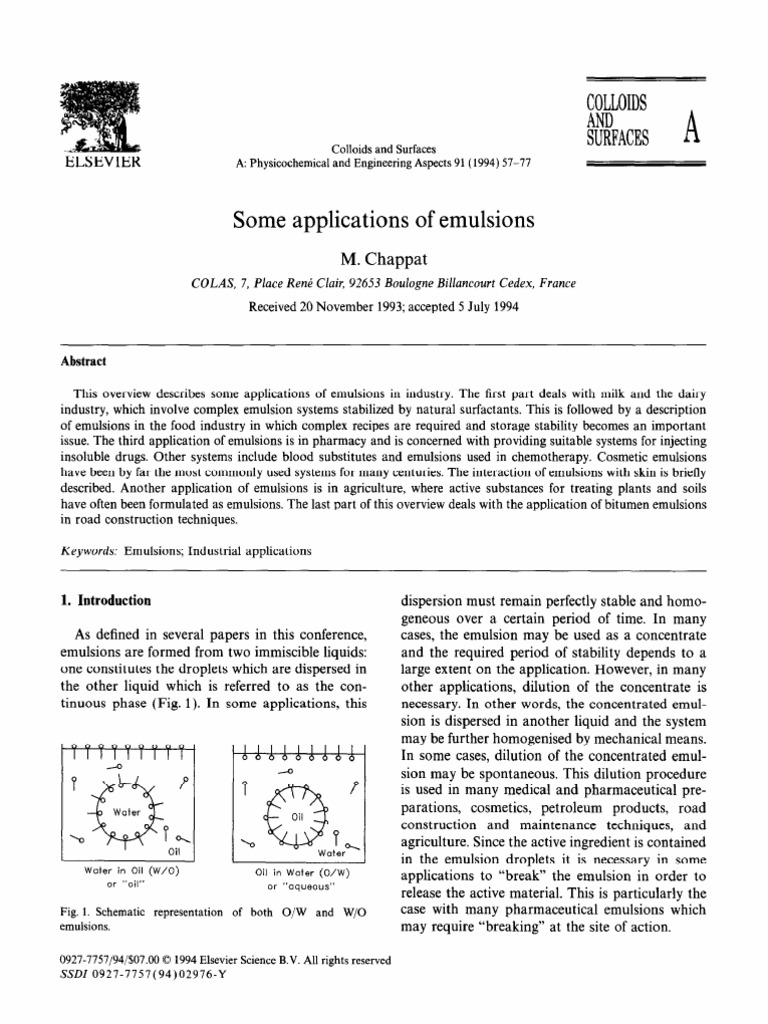 Some Applications of Emulsions | PDF | Emulsion | Milk