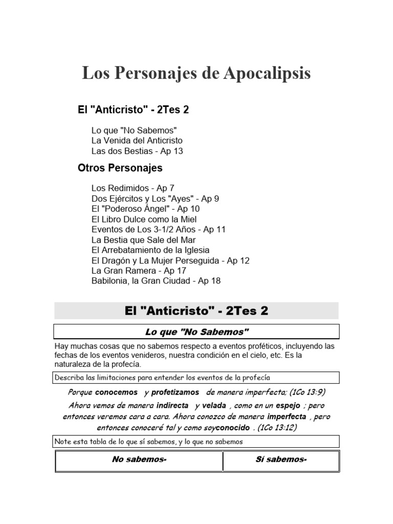 Interpretacion De Apocalipsis Pdf Antecristo Cristo Título