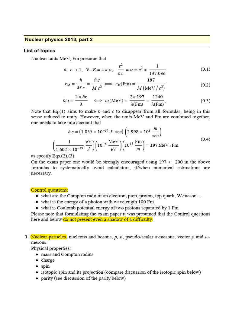 Nuclear Physics List of Topics | PDF | Teaching Methods & Materials ...