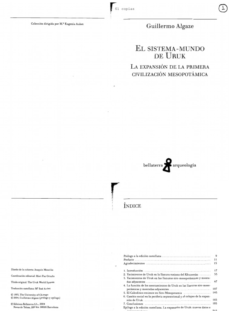 01 Algaze El Sistema Mundo de Uruk | PDF