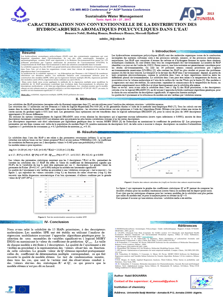 AOP'13 PosterTemplate | PDF | Hydrocarbure aromatique polycyclique | Régression linéaire