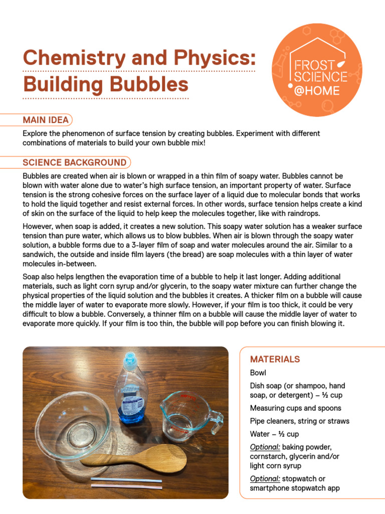 Bubbles-Activity-Toolkit | PDF | Liquids | Surface Tension