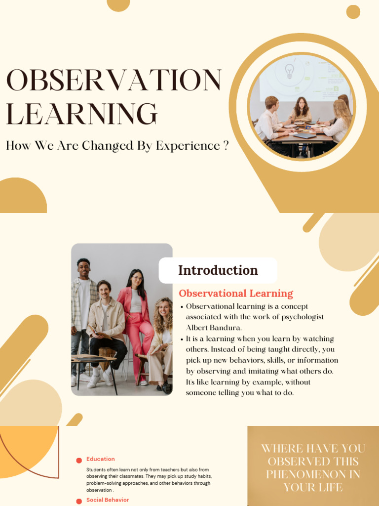 Observation Learning | PDF | Learning | Social Psychology