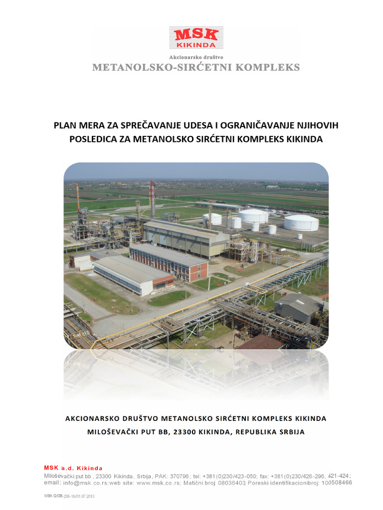 Prilog 1.7. Plan Mera Za Sprečavanje Udesa | PDF