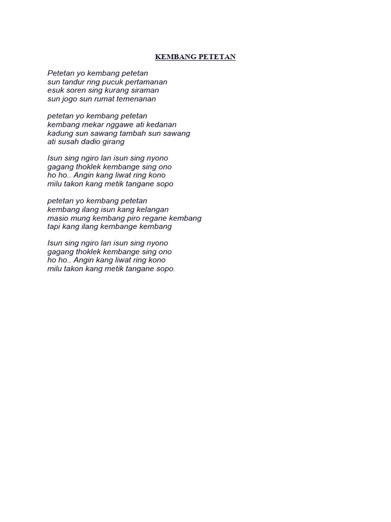 Kembang Petetan | PDF