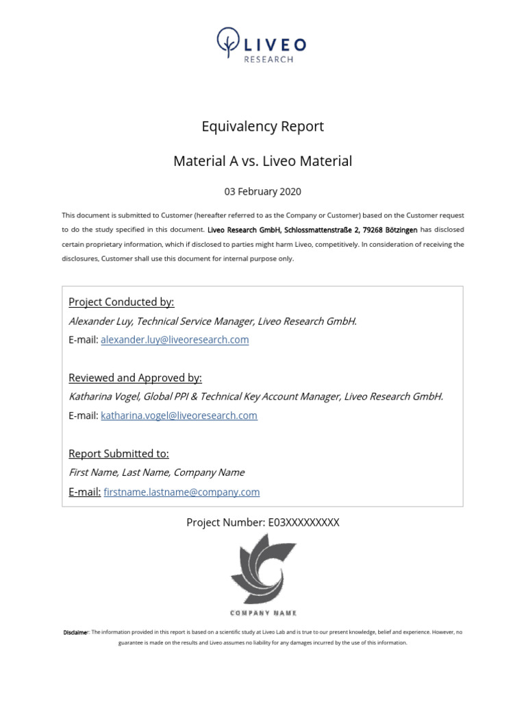 Liveo Equivalency Report Summary | PDF | Infrared Spectroscopy ...
