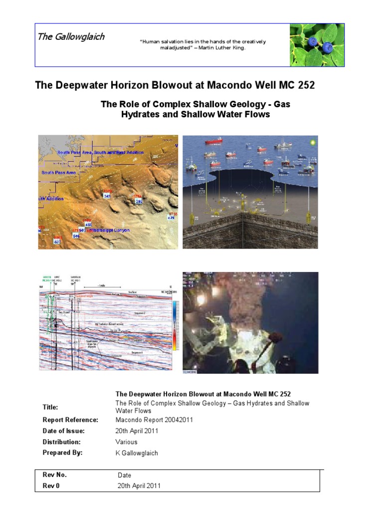 Macondo Well Blowout: Geohazard Analysis | PDF | Deepwater Horizon ...