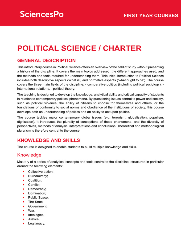 Political Sciences Charter | PDF | Political Science | Science