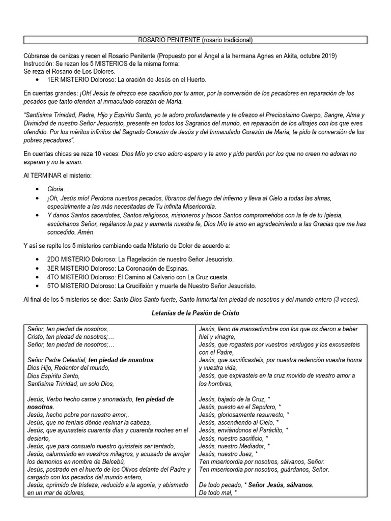 Oración de Sellamiento Con La Sangre de Cristo | PDF Oración de Sellamiento Con La Sangre de Cristo | PDF