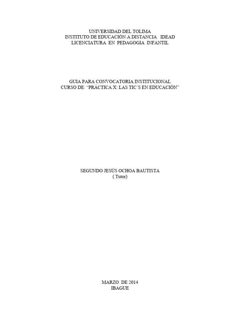 Practica X Las Tics en Educacion | PDF | Educación de la primera infancia | Pedagogía