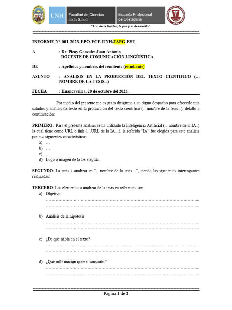 Ejemplo de Informe | PDF