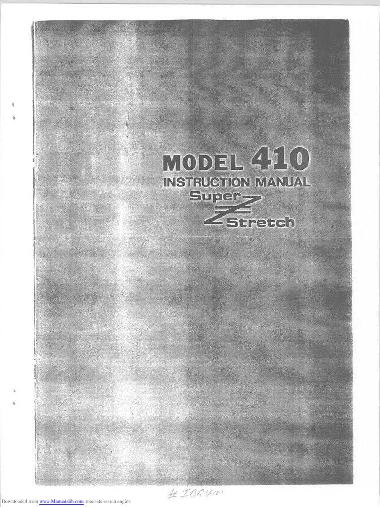Riccar 410 Super Stretch Sewing Machine Instruction Manual | PDF
