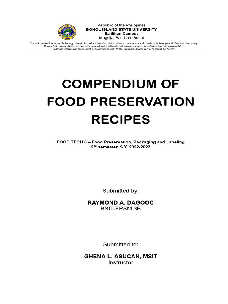Cover Page - Compendium of Recipes | PDF