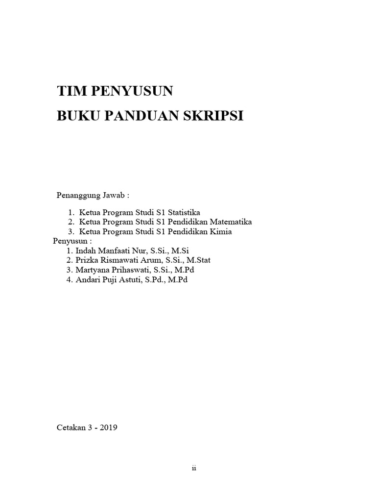 Buku Panduan Skripsi Unimus 2019 | PDF