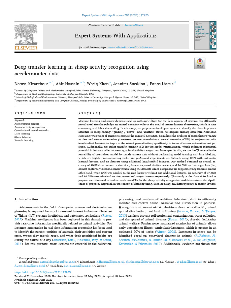 Deep Transfer Learning In Sheep Activity Recognition Using Accelerometer Data Pdf