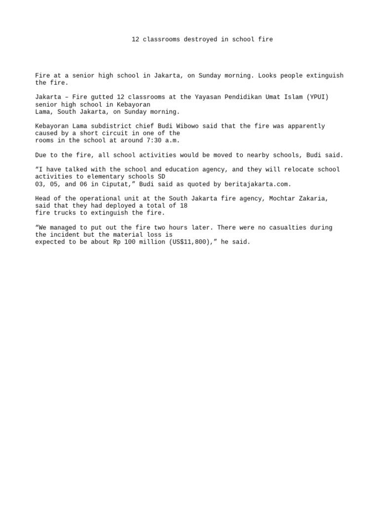 Contoh Caption Dalam Berita Bahasa Inggris | PDF