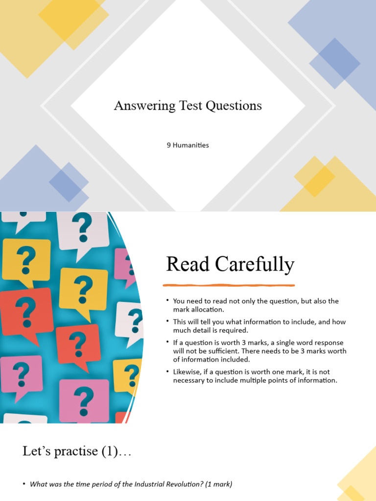 Answering Test Questions | PDF | Language Arts & Discipline