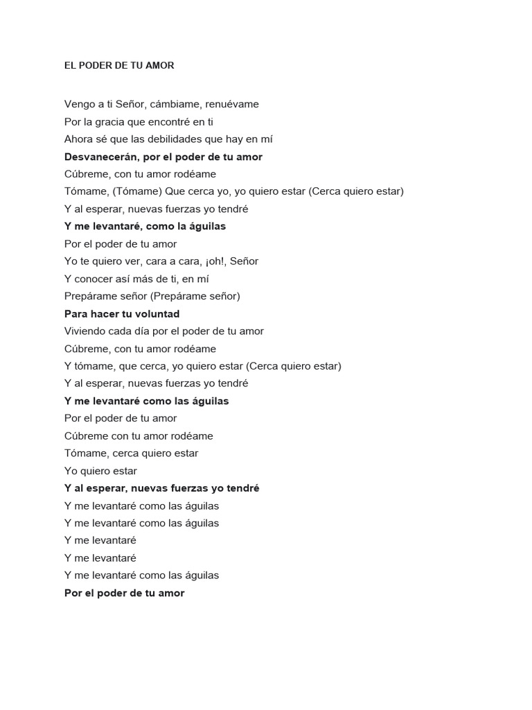 El Poder de Tu Amor | PDF El Poder de Tu Amor | PDF