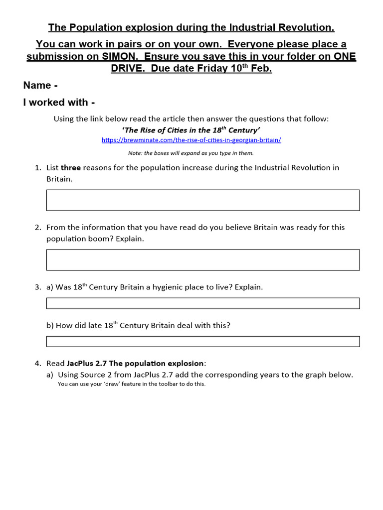Population Growth in the Industrial Revolution | PDF