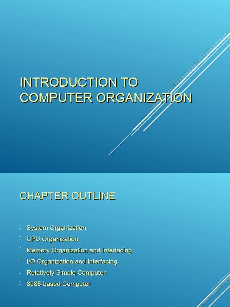 Intro To Computer Organization | PDF | Input/Output | Central Processing Unit