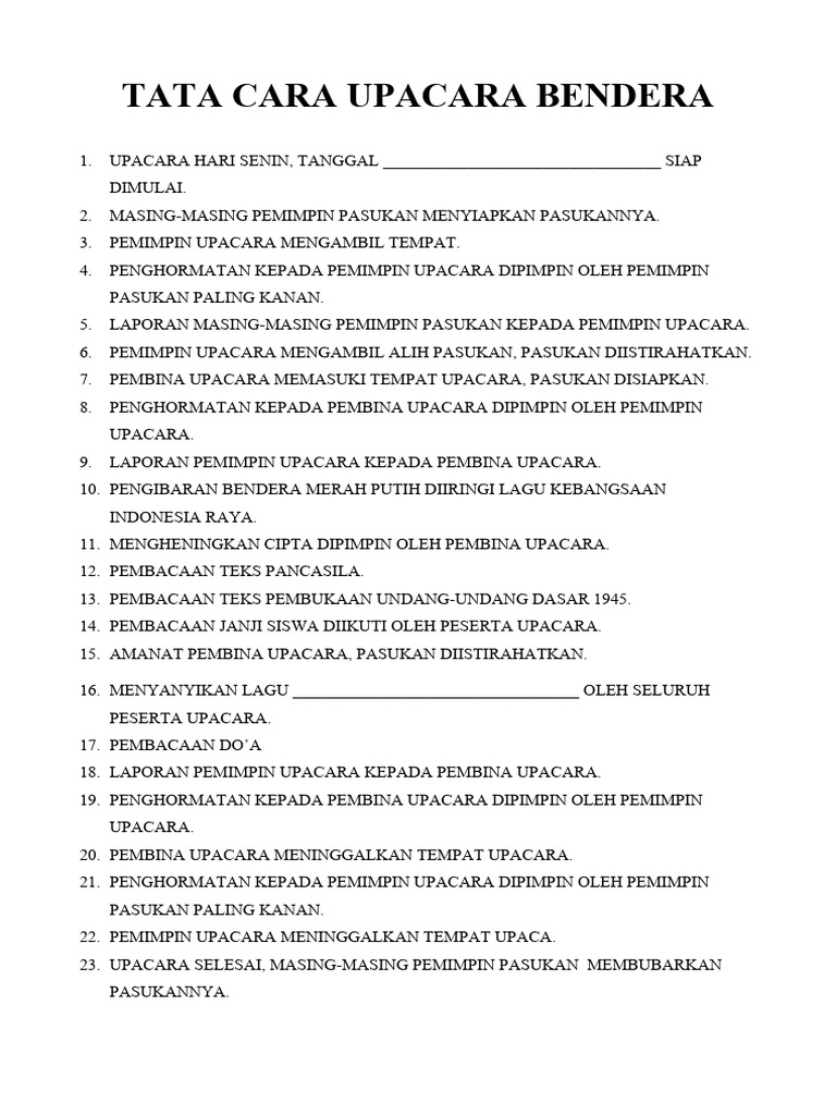 Teks Upacara Lengkap | PDF