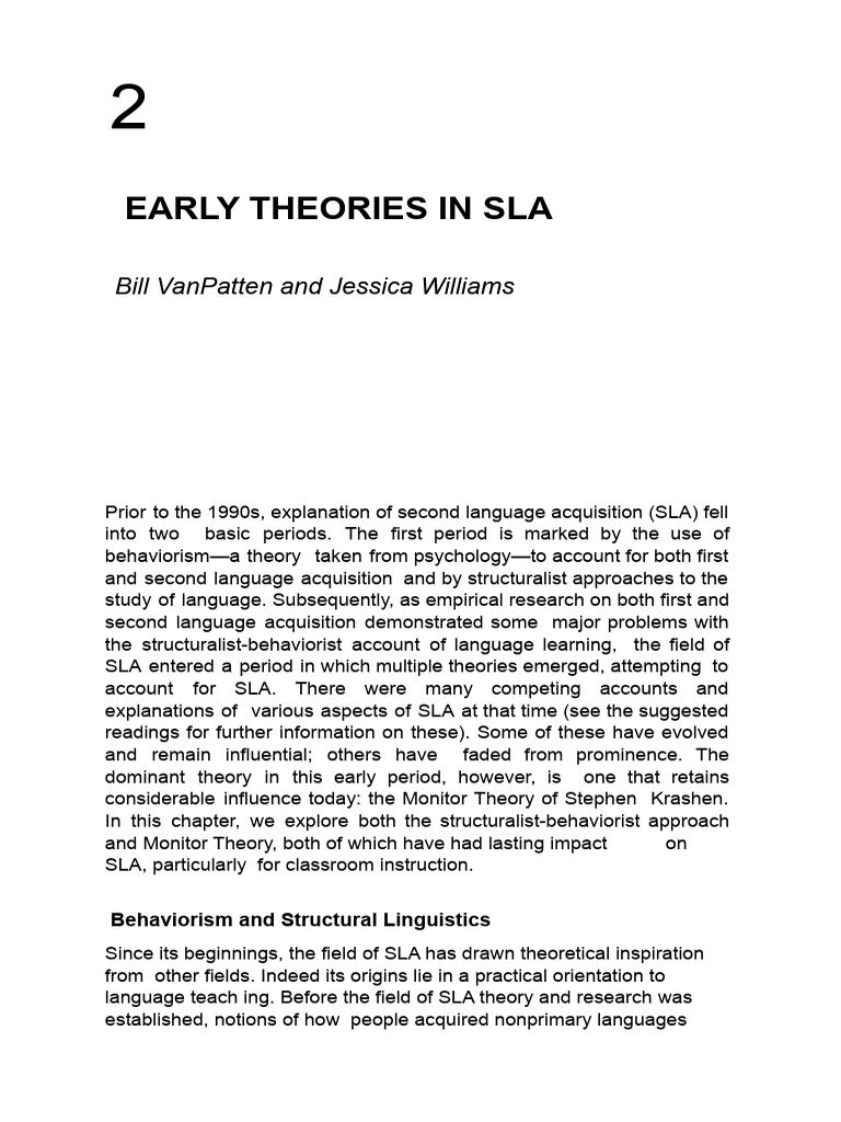 (Second language acquisition research) VanPatten, Bill_ Williams, Jessica - Theories in second ...