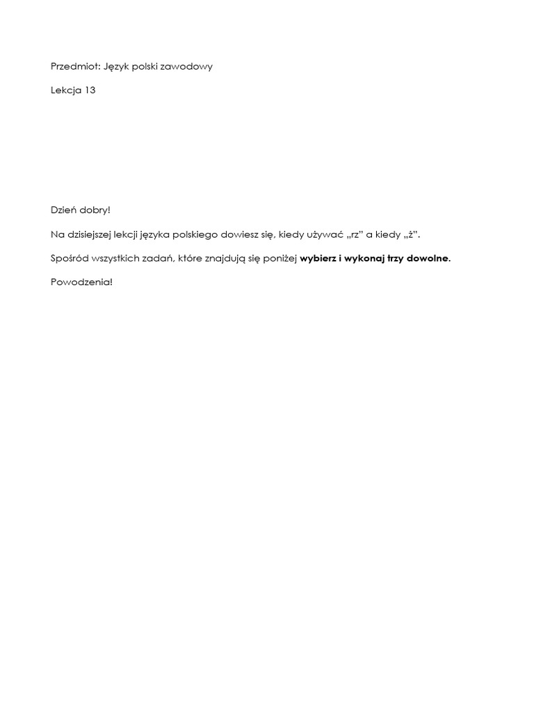 Lekcja 13 - Język Polski | PDF